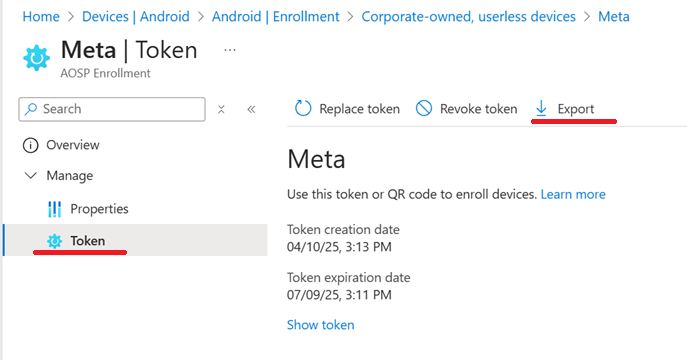 Intune - Meta Device Enrollment – realworld one Support Portal