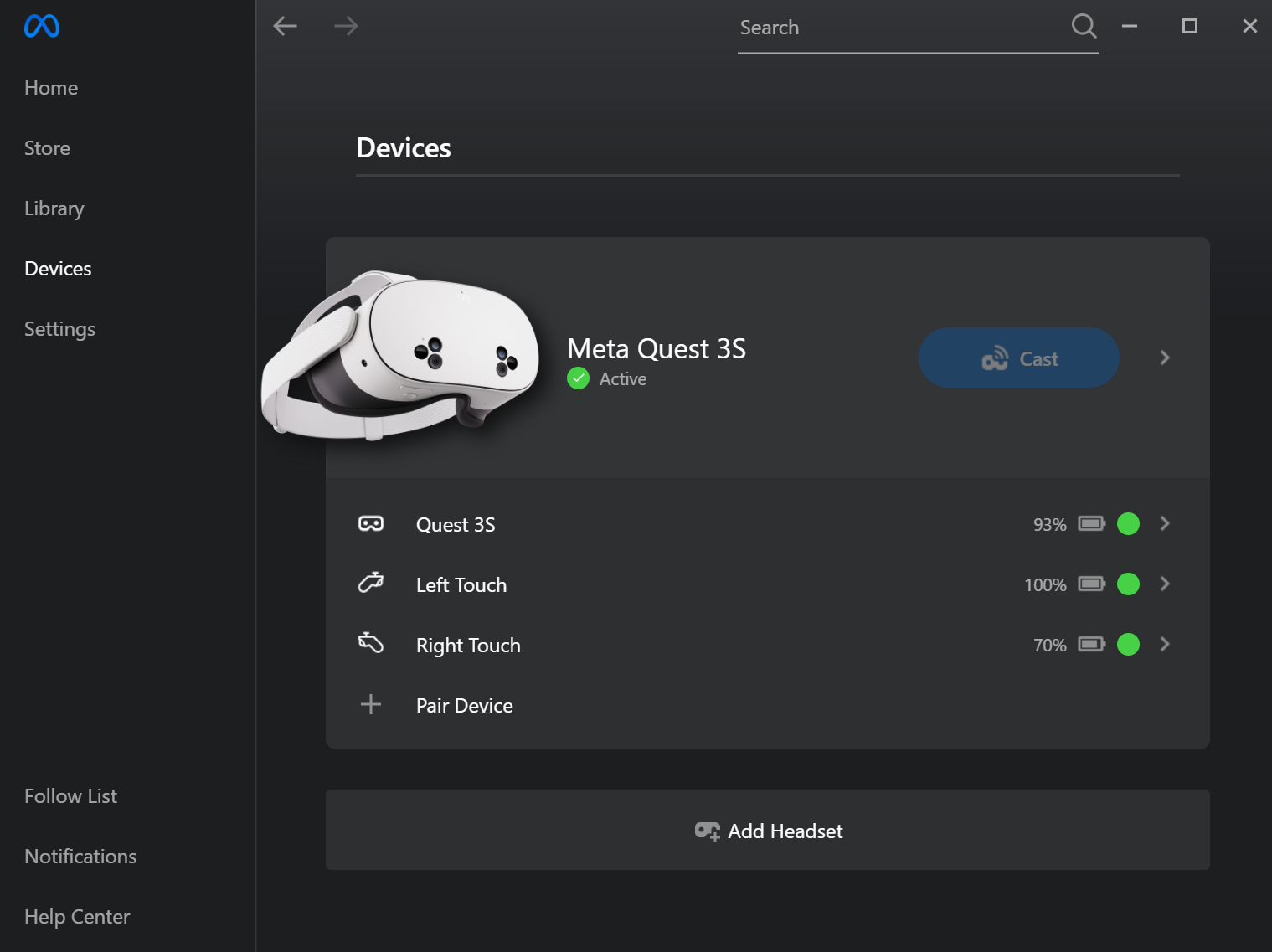 Meta Quest - Connected to a PC – realworld one Support Portal