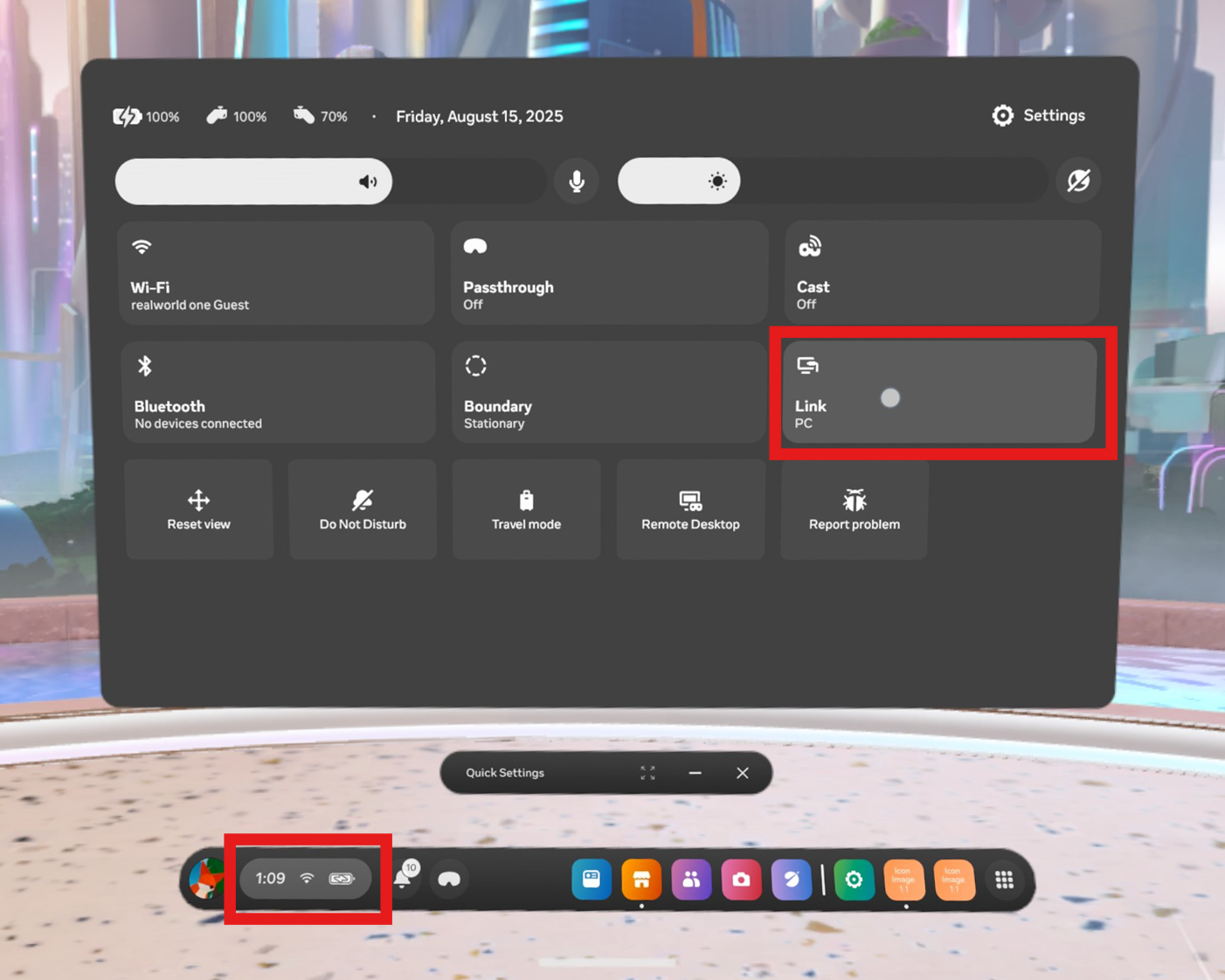 Meta Quest - Connected to a PC – realworld one Support Portal