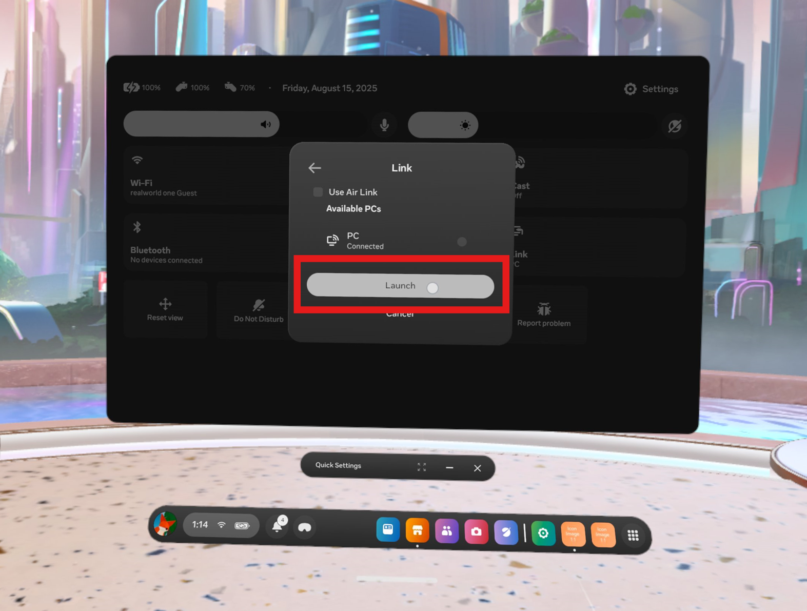 Meta Quest - Connected to a PC – realworld one Support Portal